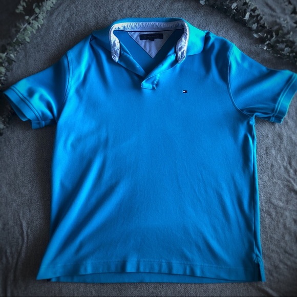 Tommy Hilfiger | Shirts | Tommy Hilfiger Blue Polo Large | Poshmark